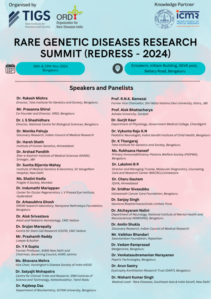Rare Genetic Diseases Research Summit (REDRESS) – 2024 – TIGS